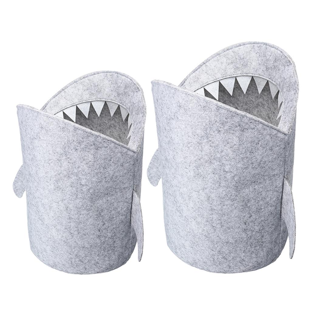 Buy Kids Cartoon Folding Felt Shark Laundry Hamper Toy Basket Storage ...