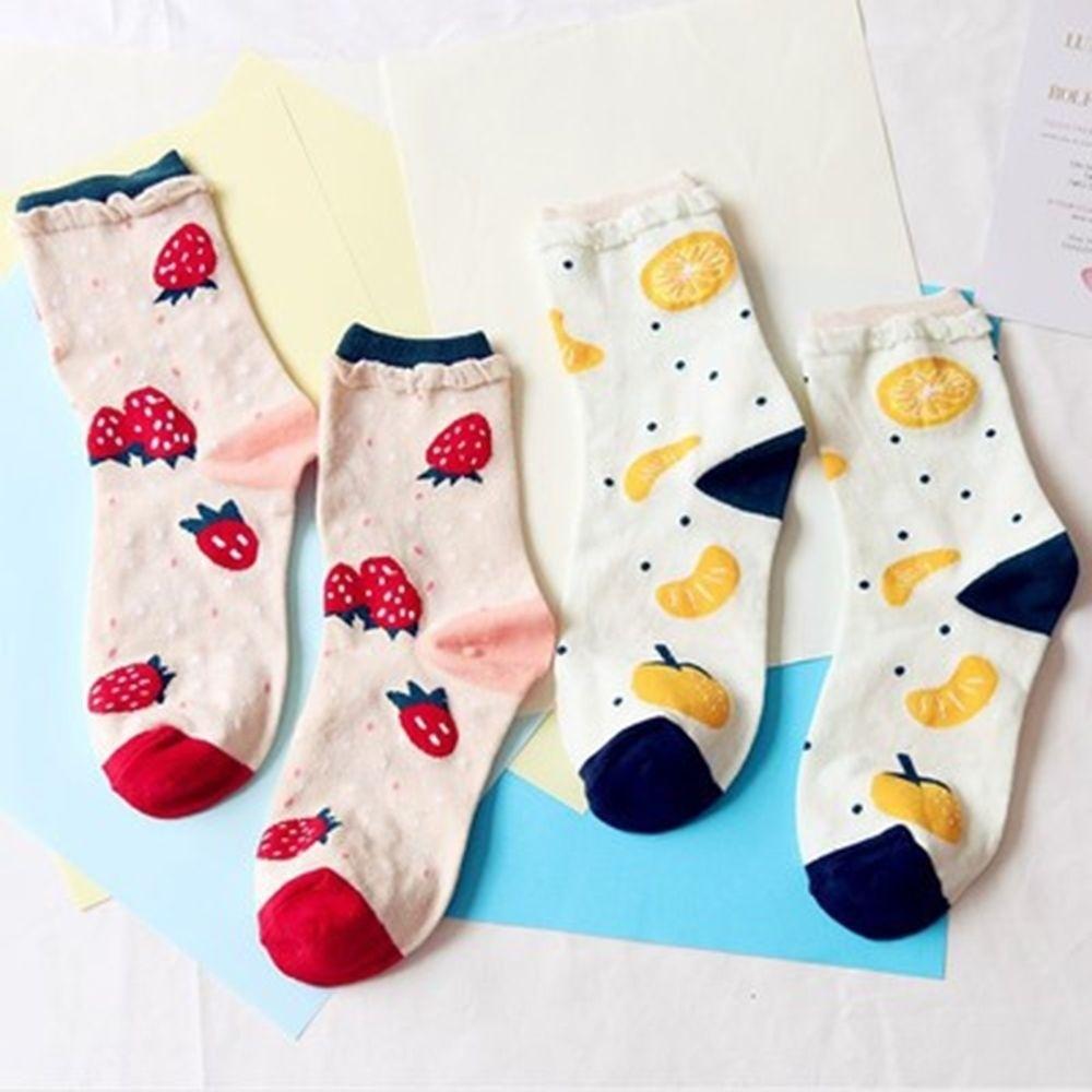 Buy Autumn And Winter Orange Cotton Sock Women Accessories Socks Fruit ...