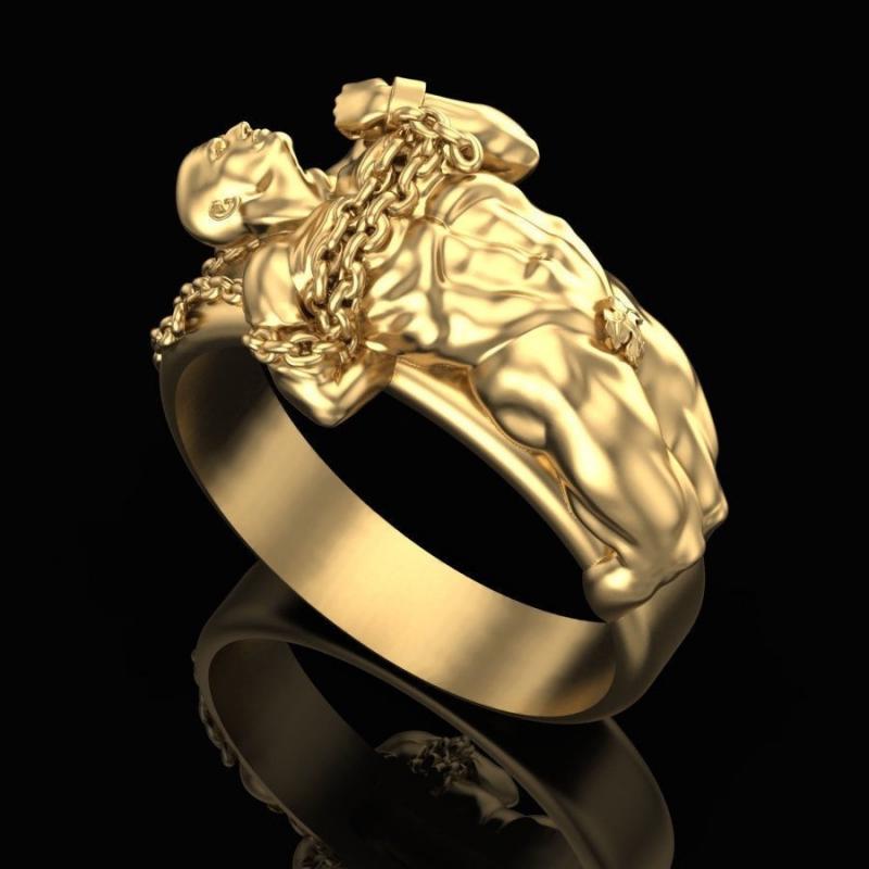 Satın alın Unique Modeling Men's Ring The Locked Man Gold Wedding ...