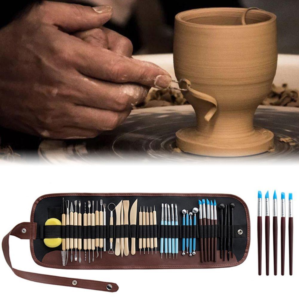 Buy Bag Embossing DIY Polymer Clay Tools Clay Sculpting Ball Stylus ...