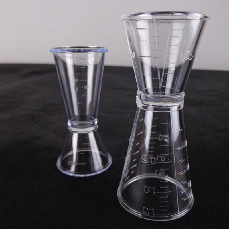 Plastik Jigger Tek Çift Kokteyl Şarap Kısa İçecek Bar Parti Ölçü Kupası ...