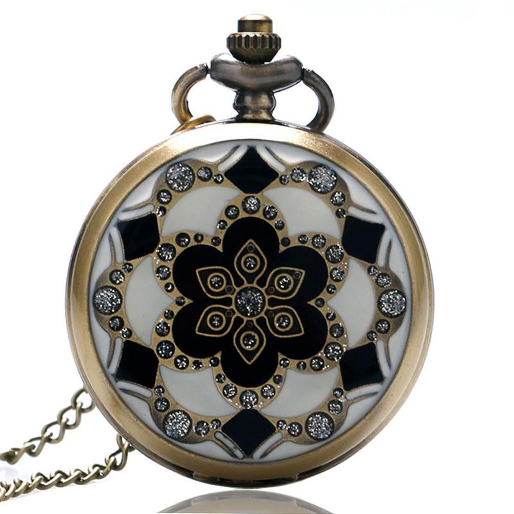 Buy Unique Pocket Watch, White Jade Crystal Rhinestone Quartz Pocket ...
