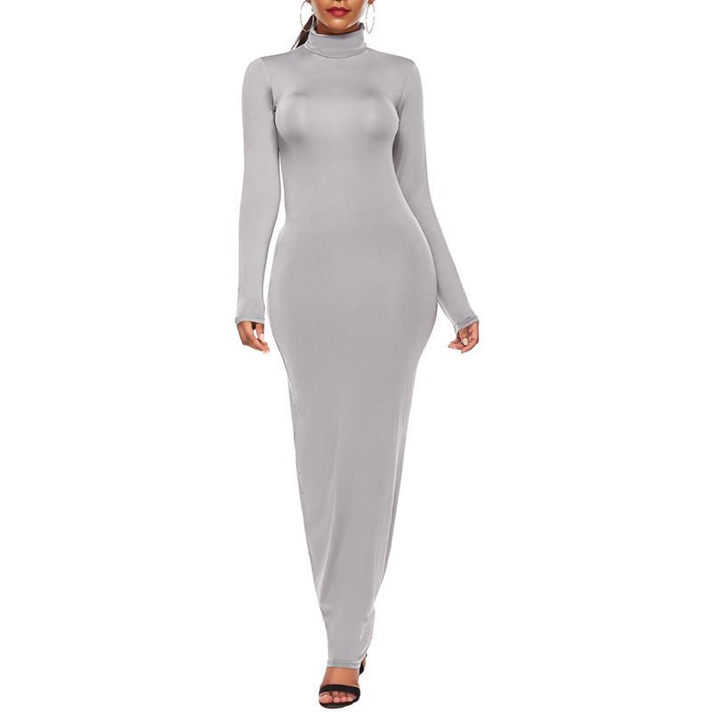 Buy Long Sleeve Turtleneck Dress Plus Size Women Evening Party Casual ...