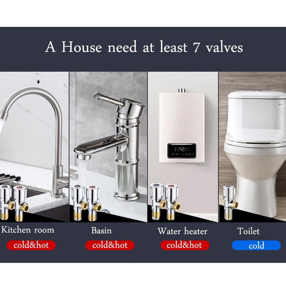 Buy Copper Angle Stop Valve Hot and Cold Water Stop Valve Quick Open ...