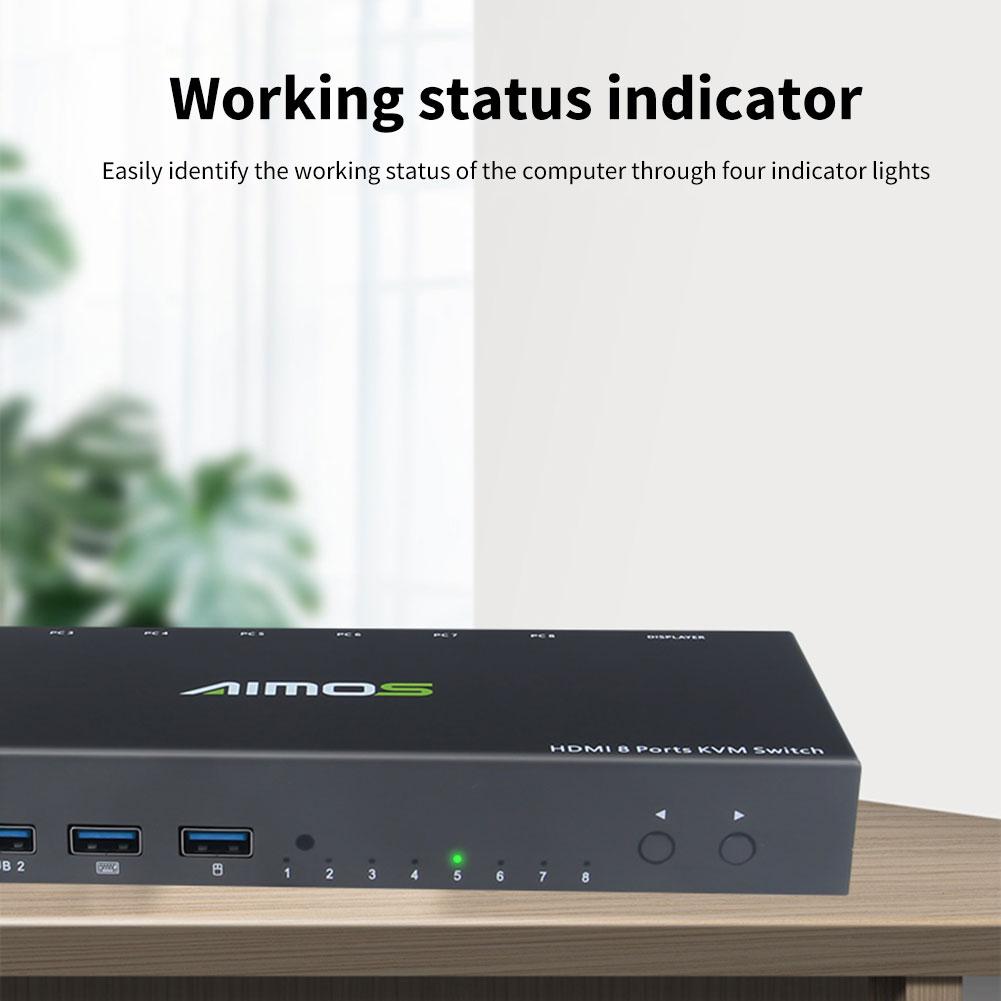 AIMOS AM-KVM801 USB KVM Switch 8 in 4 Out HDMI-Compatible Switcher ...
