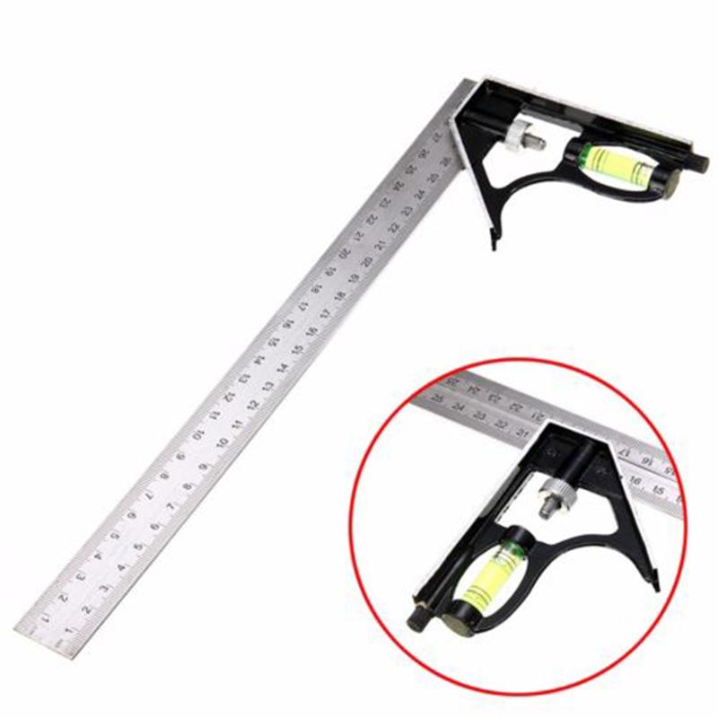 90° 300mm Combination Angle Square Metric Adjustable Ruler Level Gauge ...