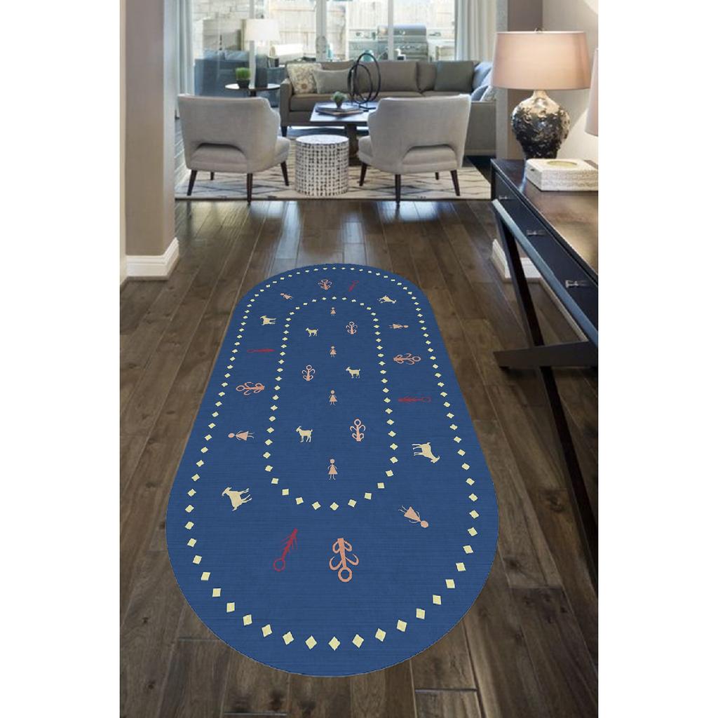 Satın alın Blue Nomad Rug Rugs Oval Carpet (washable Slip Leather Base ...