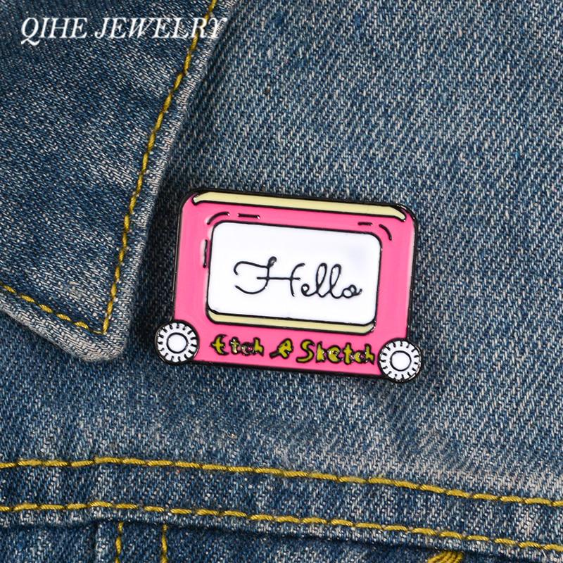 Buy Drawing Board Pin Pink Kids Sketch Board Brooches Lapel Pins Badges ...