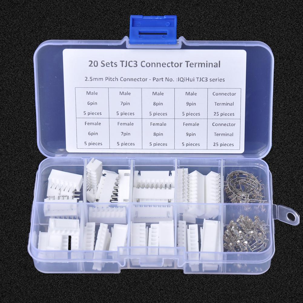 Buy 20pcs/set TJC3 Terminal 2.5mm XH 6P 7P 8P 9Pin Male Female Housing Connector with Crimps Kit ...
