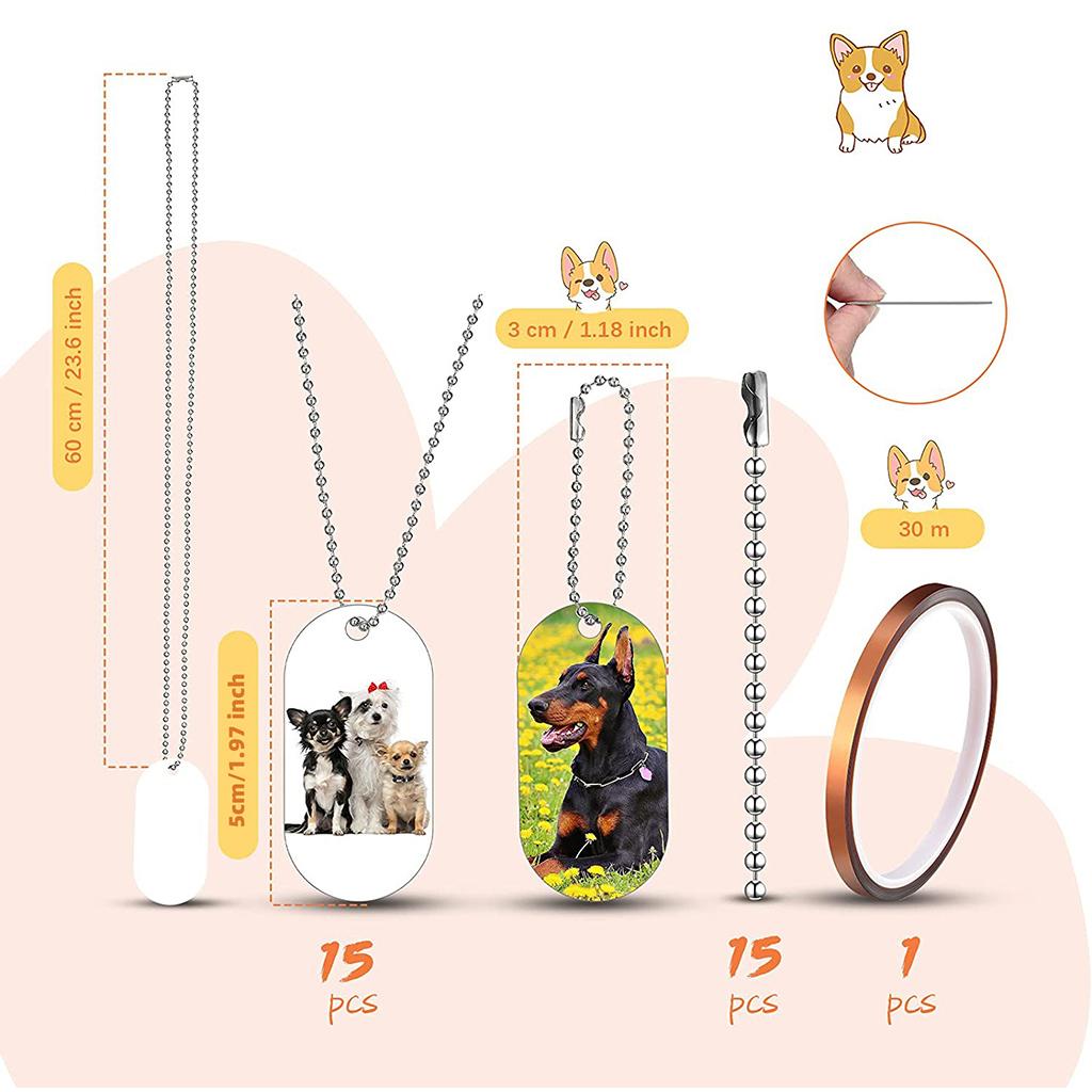 Buy 31Pcs White Sublimation Stamping Tag Pet Tag Pendant Stamping Metal ...