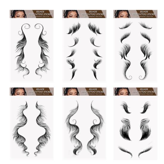 Buy Yousheng 12Pcs/Set Hair Tattoo Stickers Waterproof Hair Styling ...