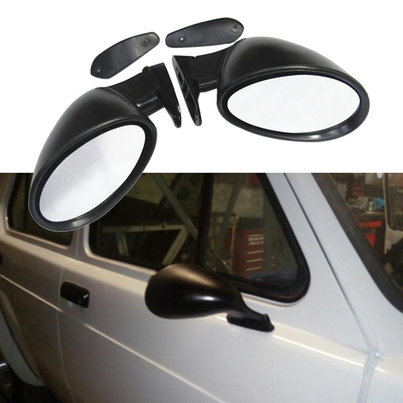 Buy 1 Pair Universal Car Door Side Mirror & Gaskets Rearview Black L+R ...