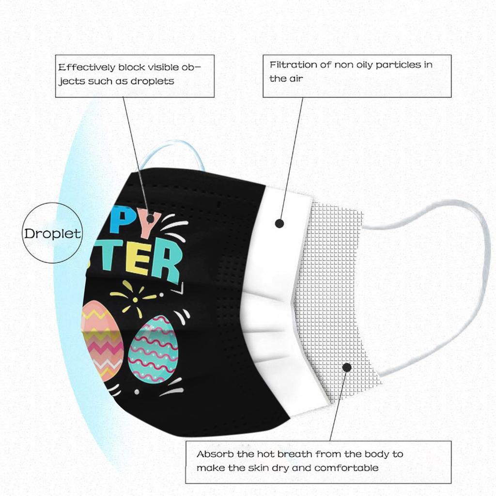Buy 100PCS Adult's Happy Easter Protection 3 Layer Cartoon Disposable ...