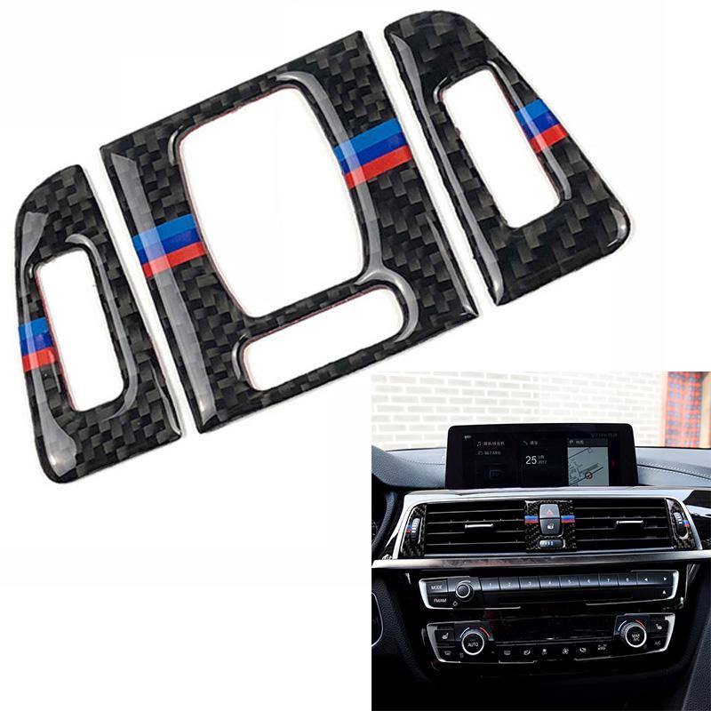 Buy 3pcs Carbon Fiber Inner Air Vent Panel Trim Sticker For BMW 3 ...