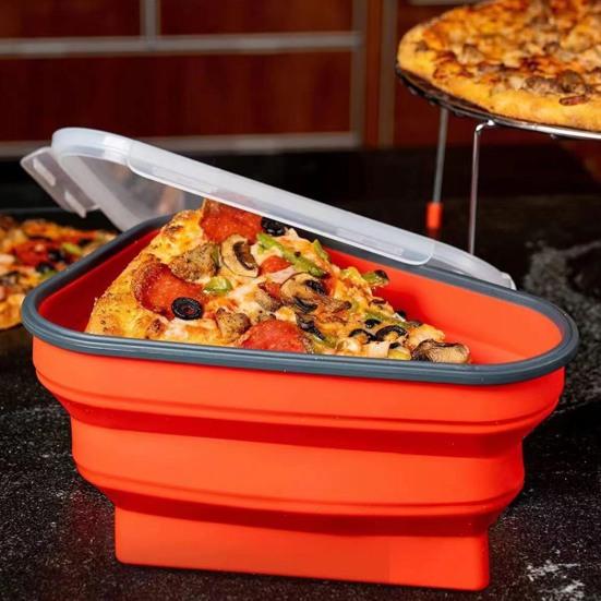 Buy Pizza Container with Lid Triangular Collapsible Stackable Flexible ...