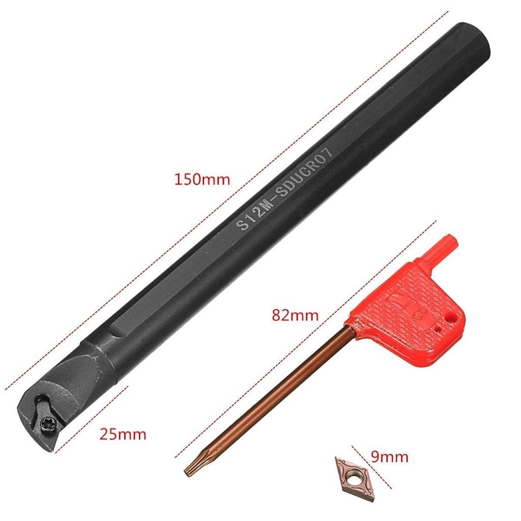 Buy 3pcs/Set S12M-SDUCR07 12 X150mm Lathe Inner Turning Tool Boring Bar with DCMT0702 Insert ...