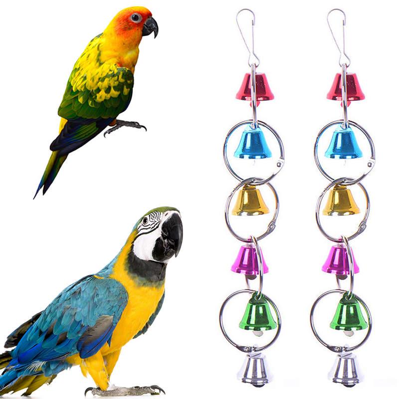 Buy Peigu Pet Bird Bell Toys Chew Parrot Ringer Hanging Swing Cage ...