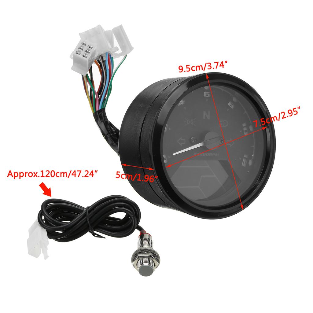 Buy 2021New 12000rpm Universal Motorcycle Speedometer Odometer KMH/MPH ...