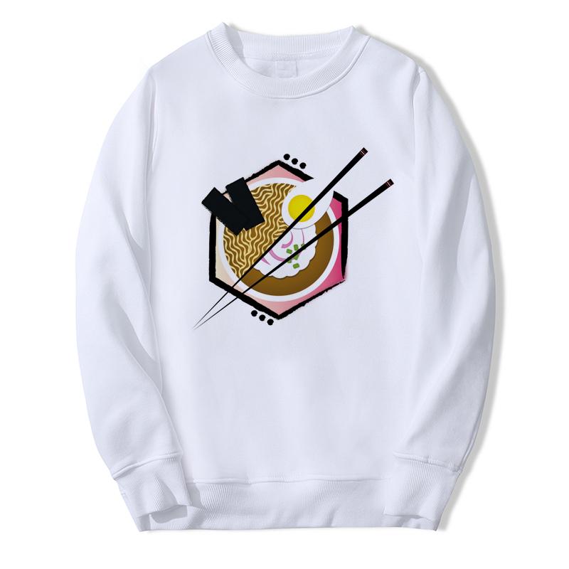 Buy Sweater Harajuku Crew Neck Sweatshirt Ramen Print Fashion Loose ...