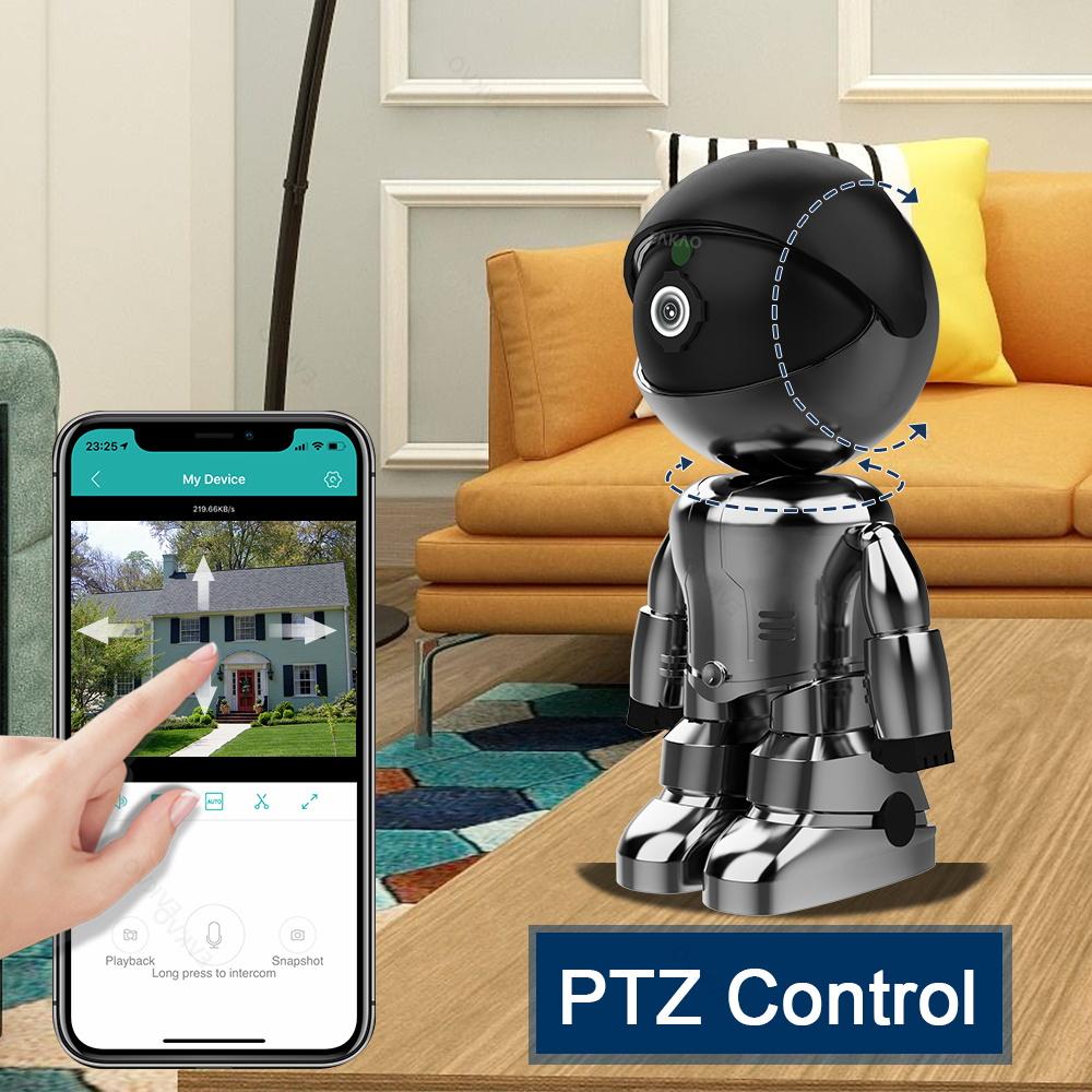 Cheap EVKVO 4MP Robot PTZ Wifi IP Camera Indoor Videcam Surveillance ...