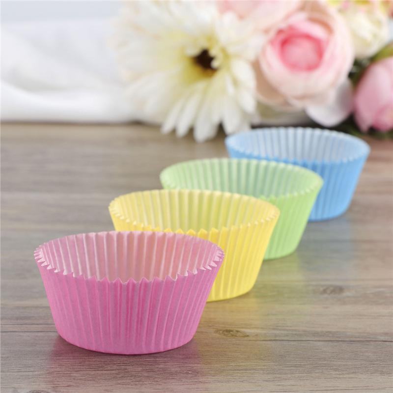 Buy 100 Pcs Assorted Color Cupcake Wrappers Liners Muffin Cases Cake ...