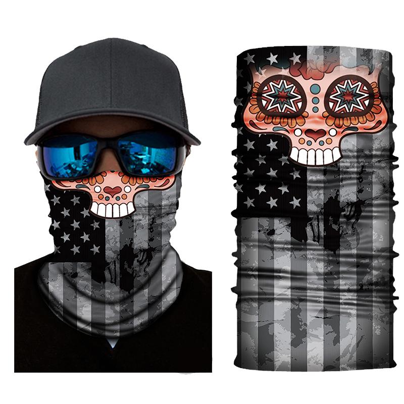 Buy Two Stars Skull Cycling Motorcycle Head Scarf Neck Warmer Face Mask ...