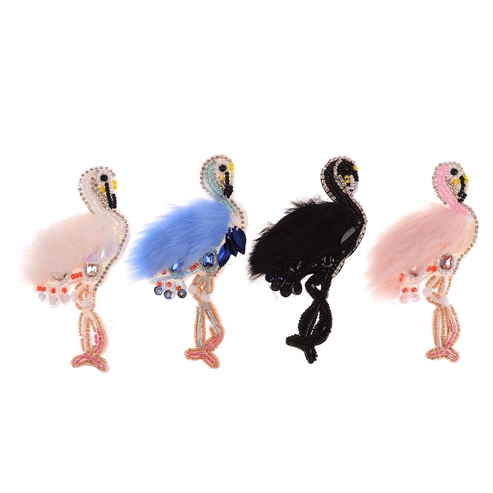 Buy Sequined Flamingo Patch For Clothes Sewing On Rhinestone Beaded ...
