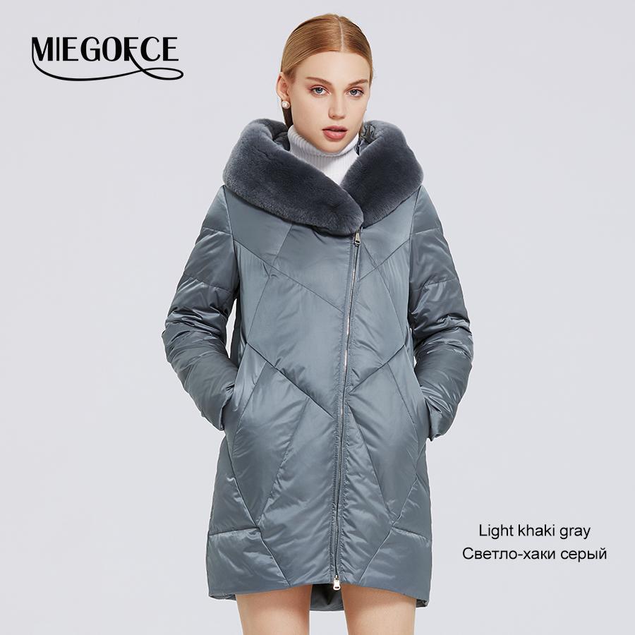 Buy MIEGOFCE Winter New Women's Cotton Coat With Stylish Fur Collar Rex ...