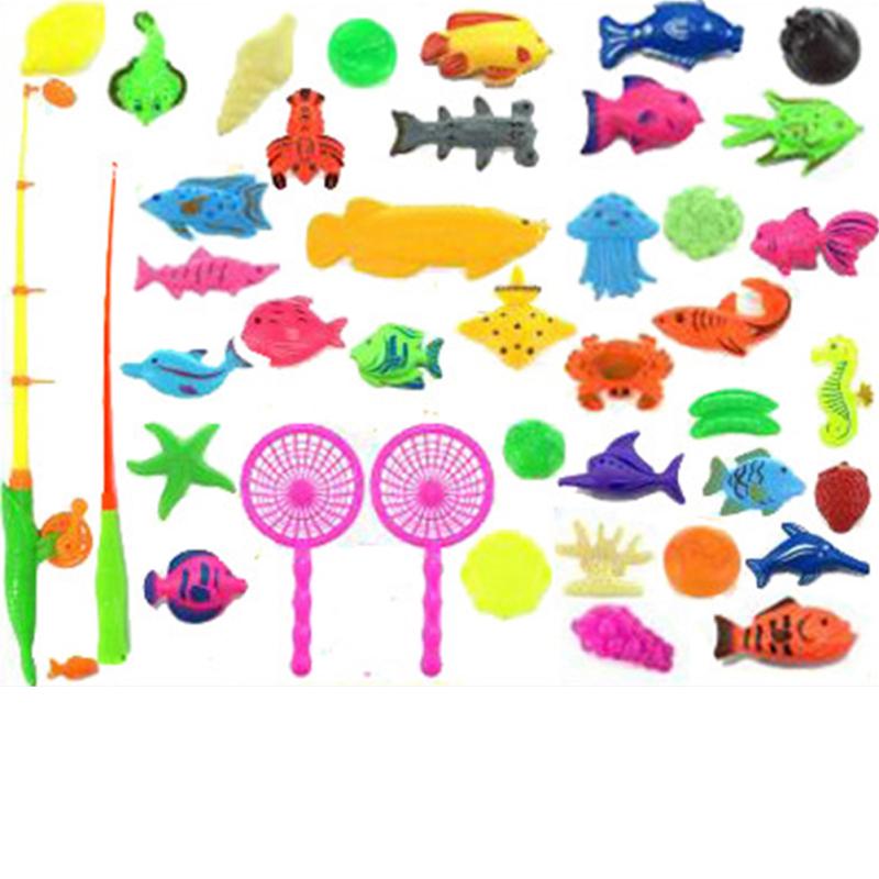 Buy 40pcs Magnetic Fishing Playset Waterproof Floating Fish Toys ...