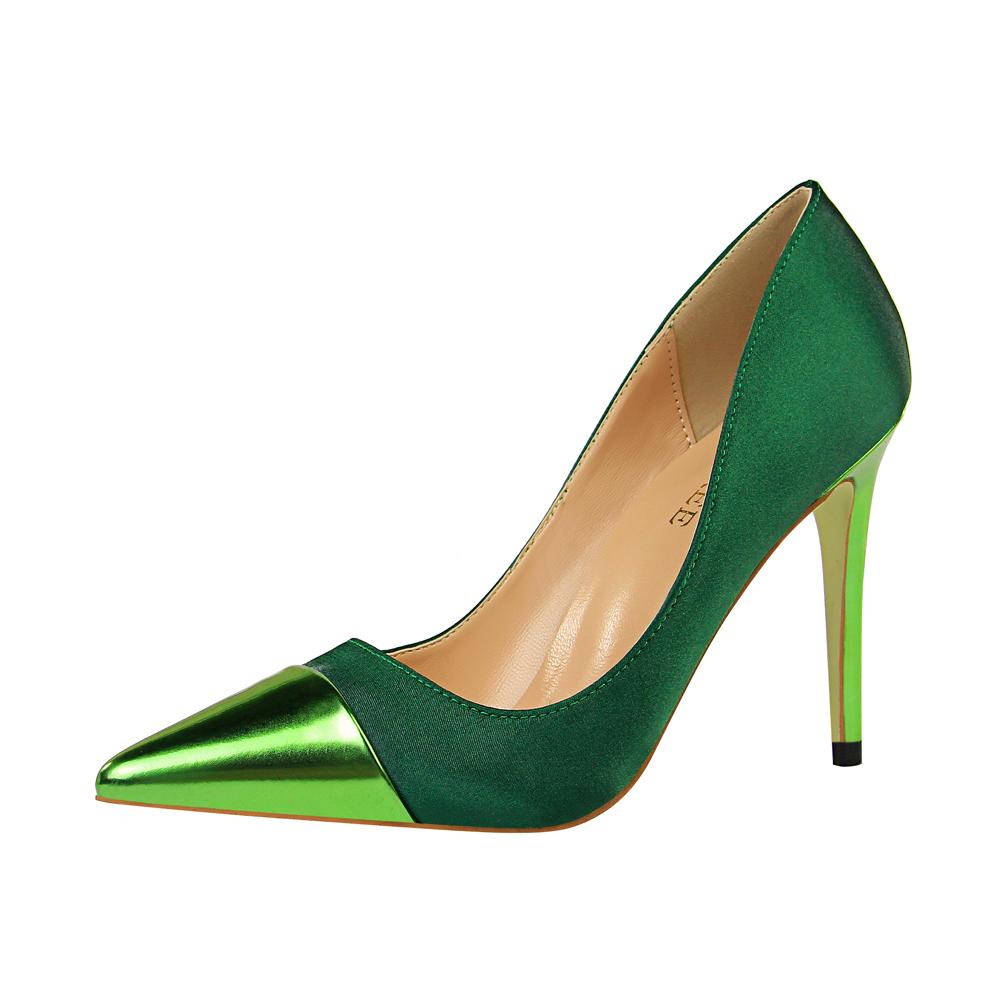 Fashion Woman Pumps Stitching color High Heels Pointed Toe Stiletto ...