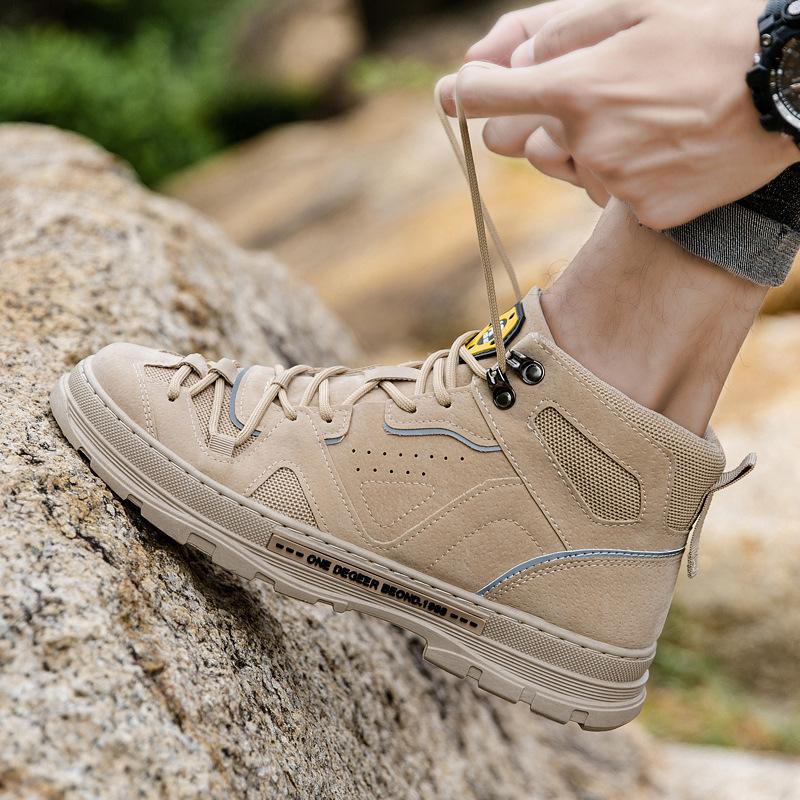 Buy Autumn and Winter Short Boots Men's High-top British Style Casual ...