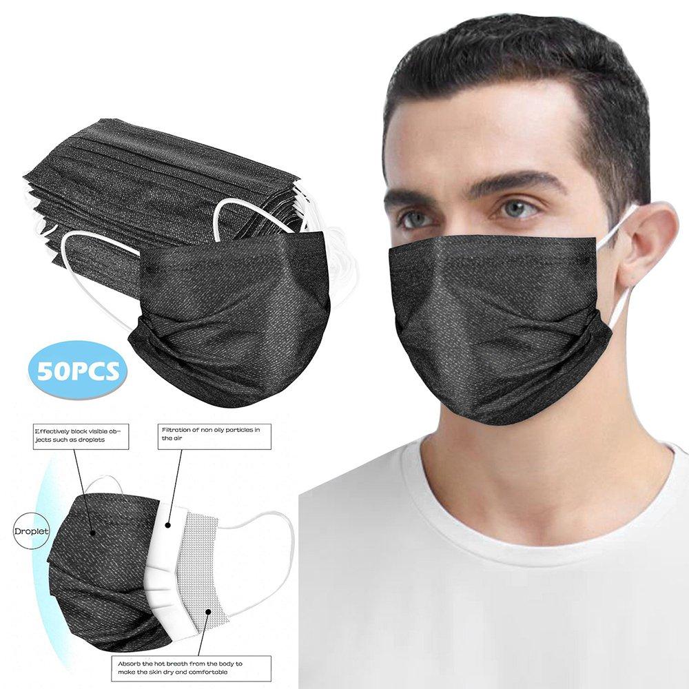 Buy Adult Disposable Mask 3 Layers Protective Mask Dustproof Denim ...