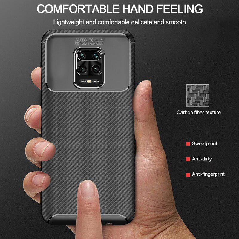 Buy KEYSION Carbon Fiber Silicone Case for Xiaomi Redmi Note 9s Note 9 ...