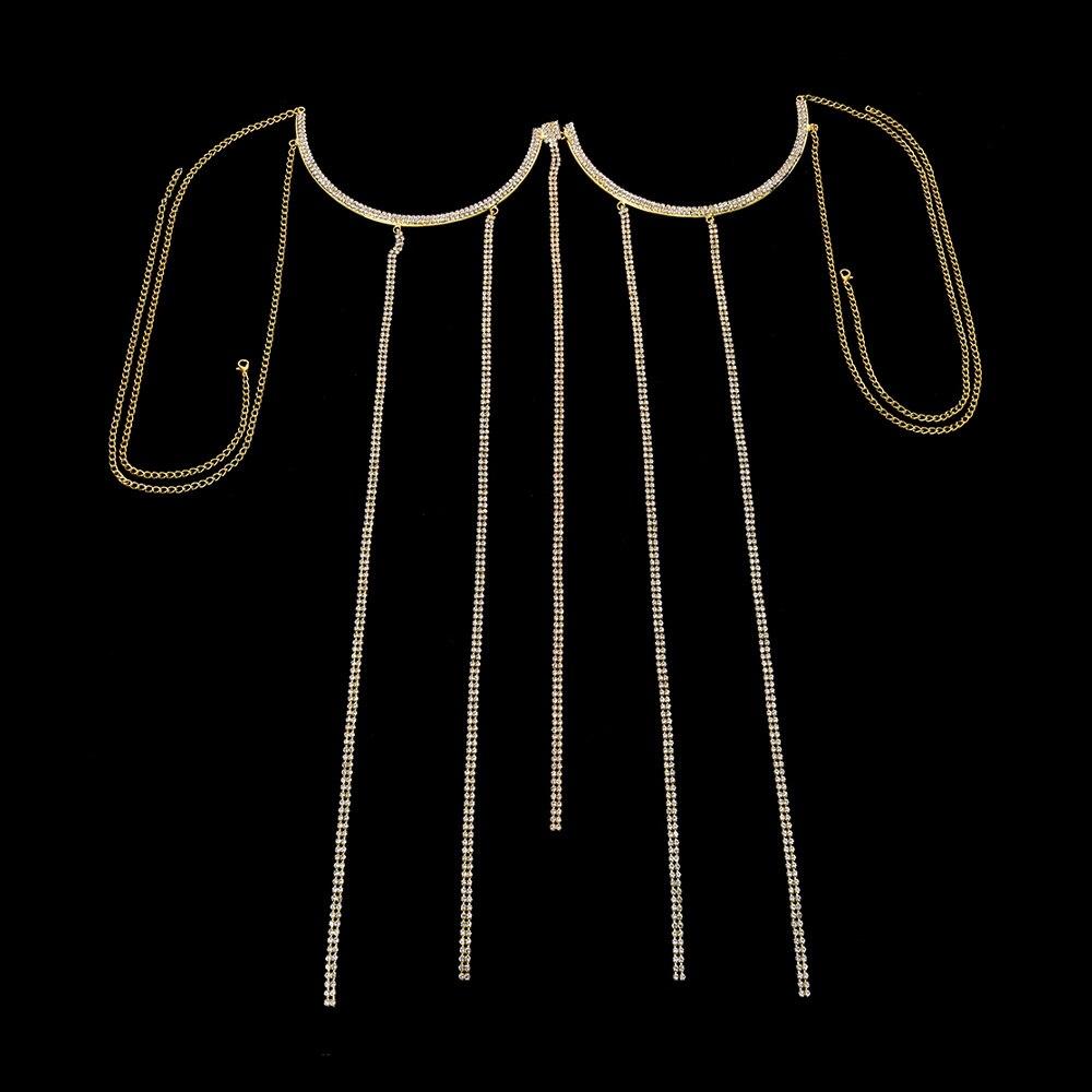 Cheap Long Tassel Crystal Chest Bracket Harness Chain Bra Decor ...