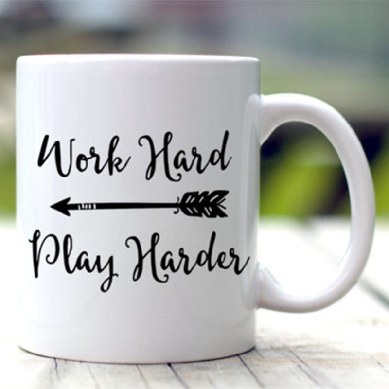 Motivational Mug ,Work Hard Play Hard ,Coffee Mug Gift uygun fiyatlı ...