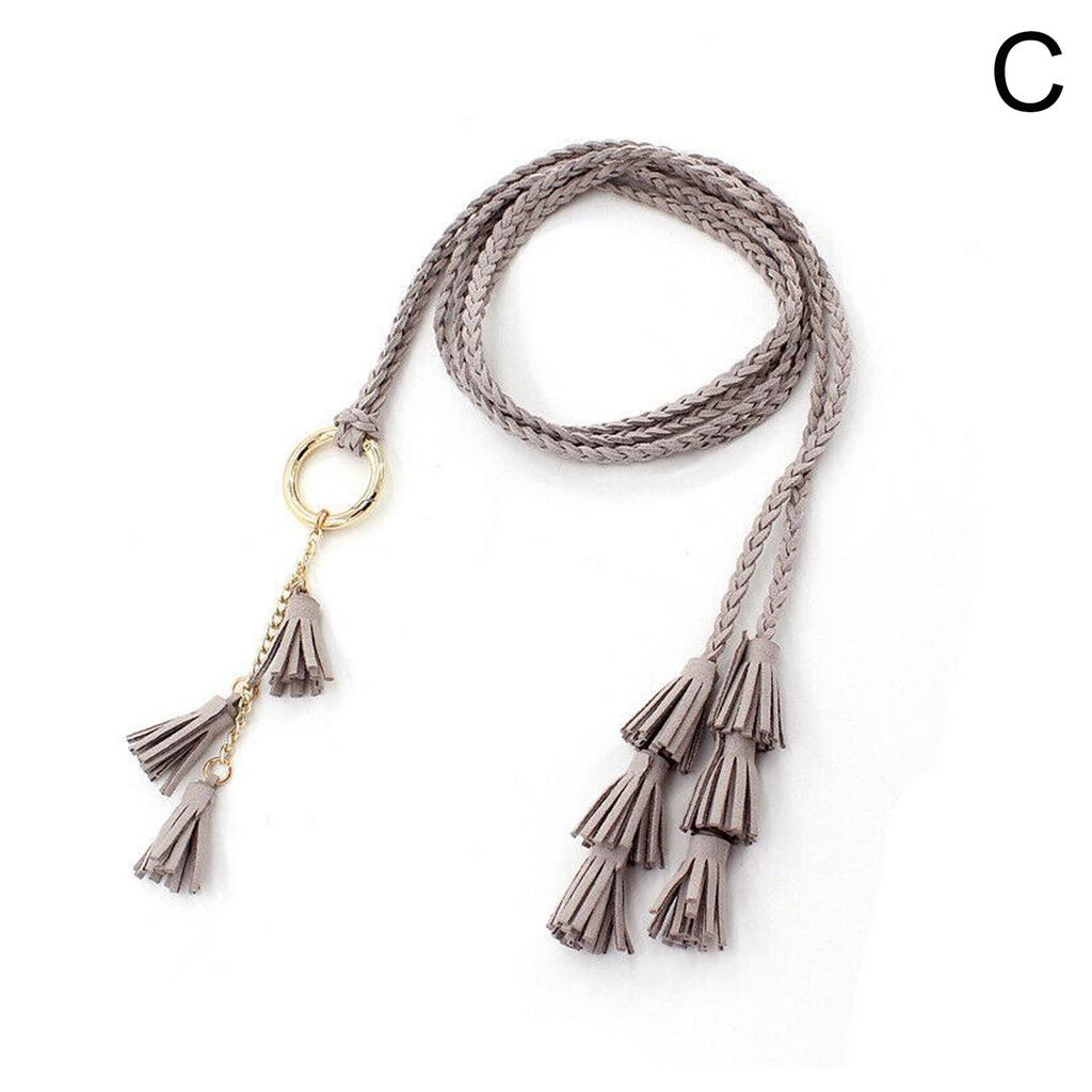 Boho Girls Thin Waist Rope Fashion Women Color Braided For Dress Belt ...