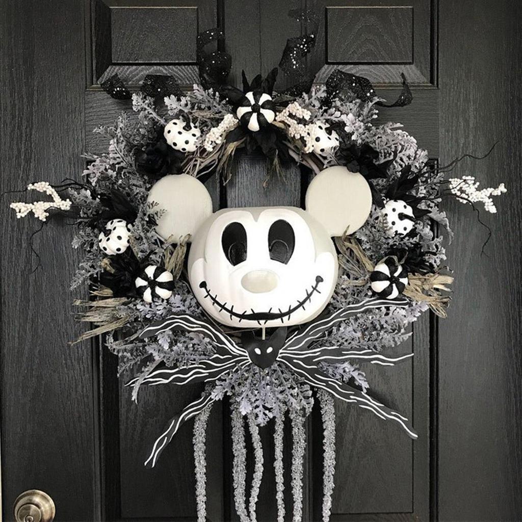 Buy Halloween Dark Horror Wreath Nightmare Wreath Pumpkin Atmosphere ...