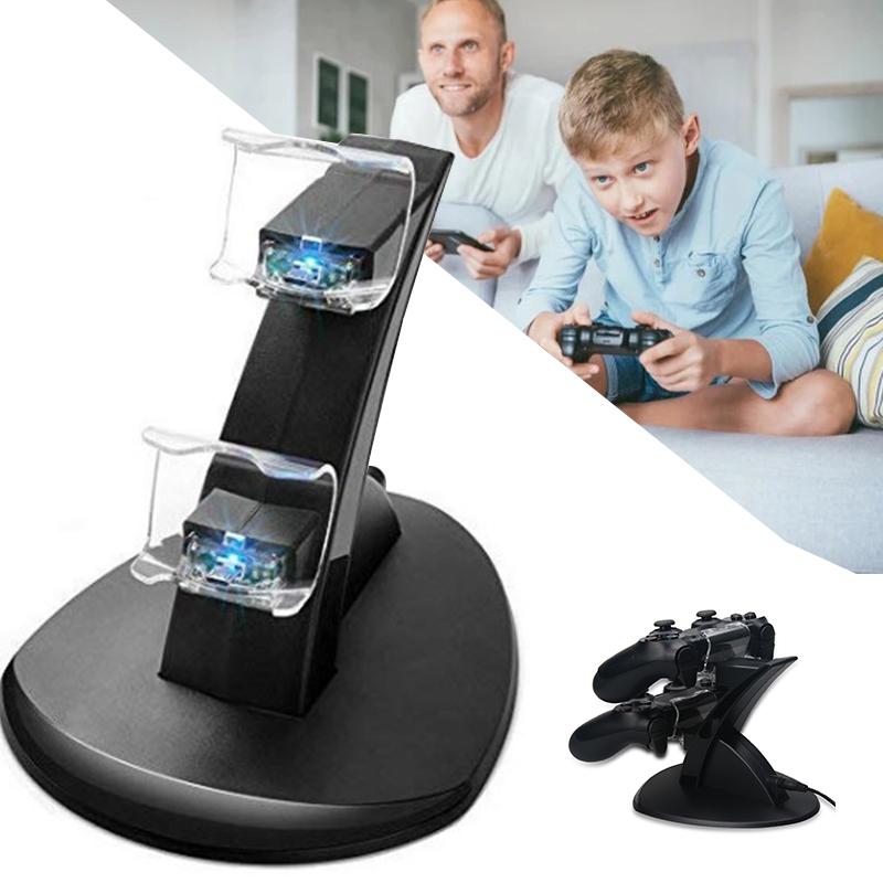 Buy PlayStation PS4 Controller LED Charger Dock Station 2 Dual USB Fast ...