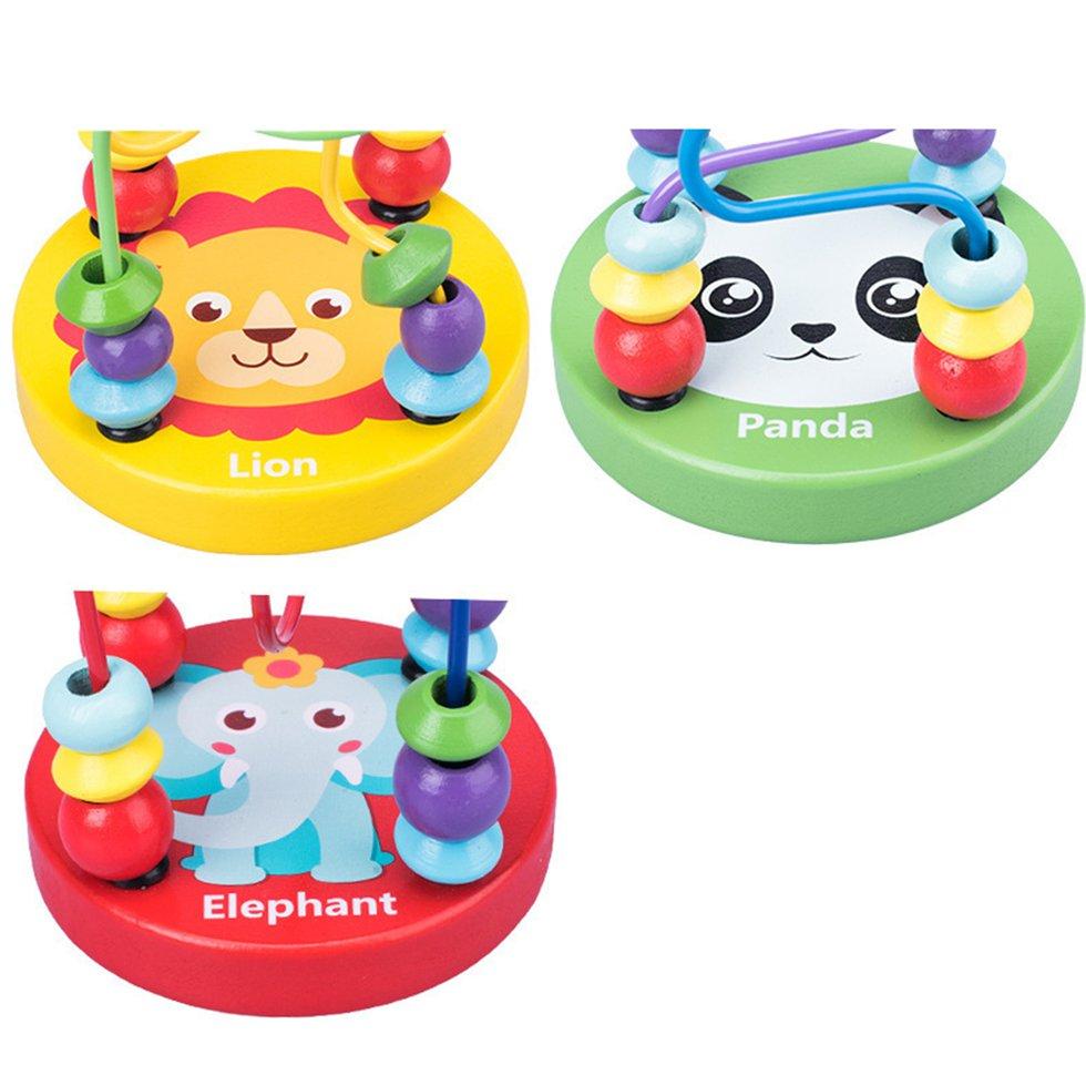 Buy Educational Math Toy Wooden Mini Circles Bead Wire Maze Roller ...