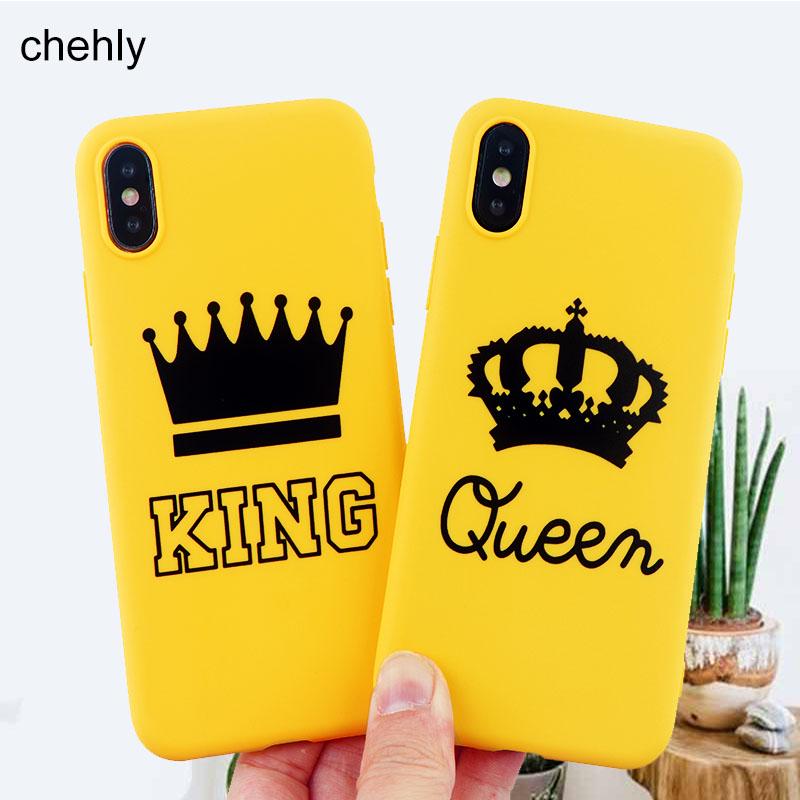 Buy Couple Crown Case for iPhone 6s 7 8 11 Plus Pro X XS Max XR Soft ...