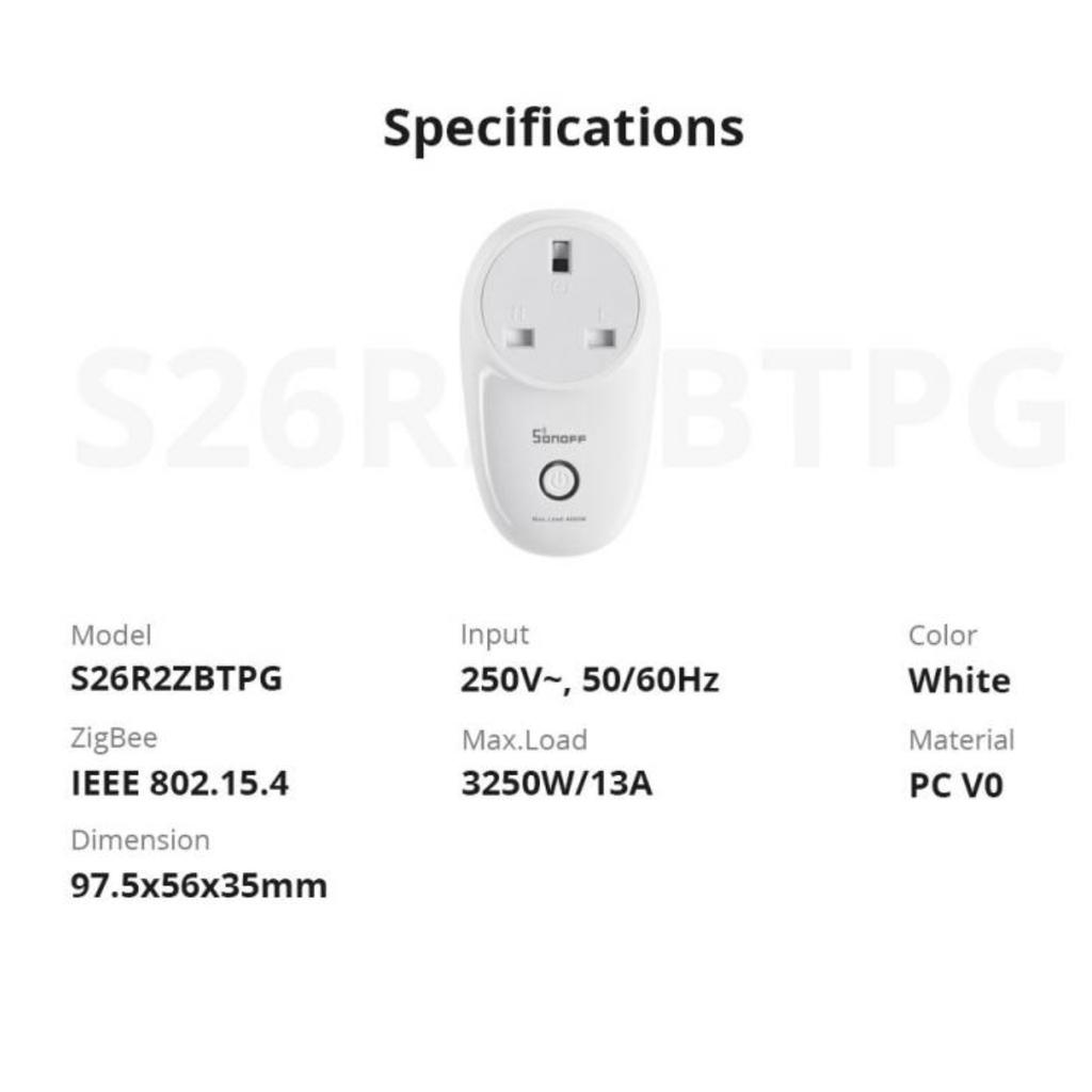 Buy 16A SONOFF S26R2ZB ZigBee Smart Plug Smart Home UK/ DE/ FR Voice Remote Control Switch ...