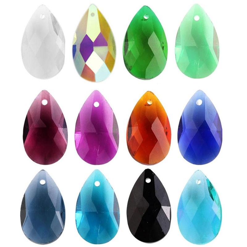 Water Drop Crystal Pendant Beads Glass Teardrop CRYSTAL Beads DIY ...