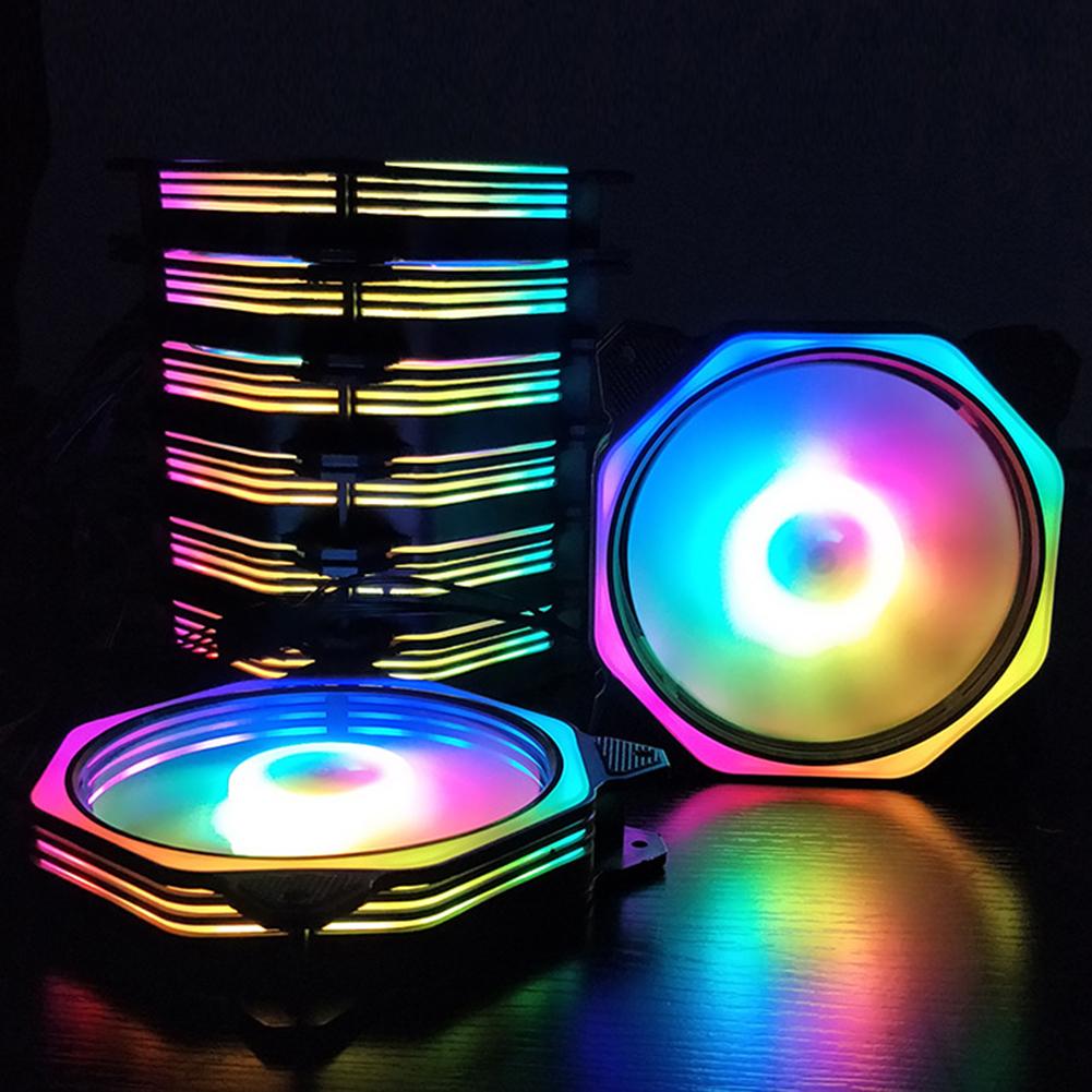 Buy COOLMOON RGB 120mm Double Aura Silent PC Case Cooler Fan w/Remote ...