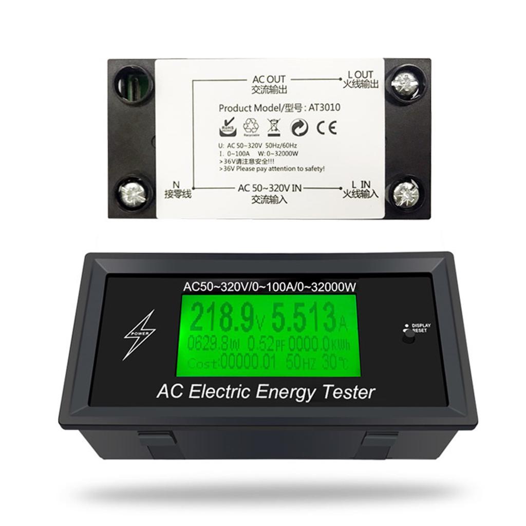 Buy Smart Bluetooth 50~320V 100A 3KKW AC Meter Digital Voltage Ammeter ...