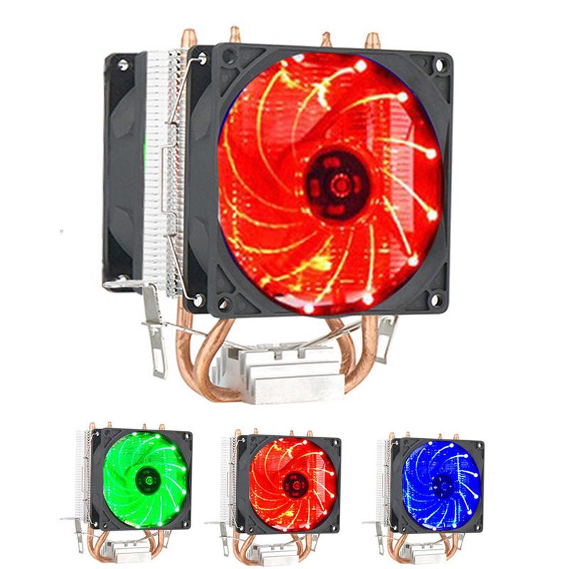 Buy Core LED CPU Quiet Dual Fan Cooler Heatsink for Intel Socket 775 ...
