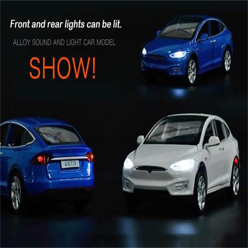 1:32 Tesla Model X 90D SUV Diecast Model Car Sound&Light Pull Back Toy ...