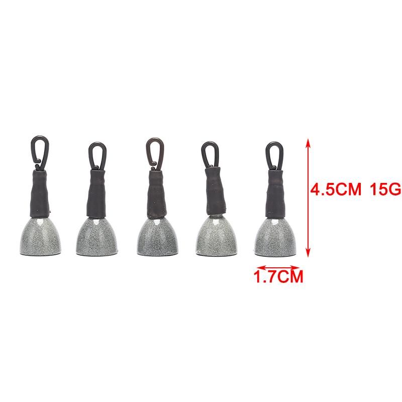 Buy 5Pcs Carp Fishing Back Lead Clip Sinkers 15G 30G Back Lead Clip ...