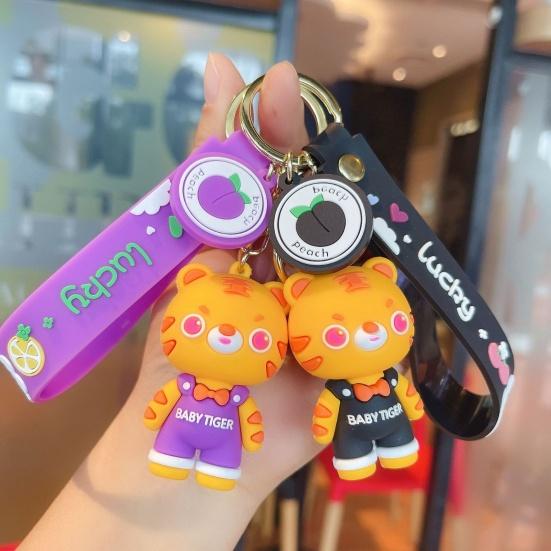 Buy Delicate PVC Stylish Decorative Bow Tie Tiger Key Holder Ring ...