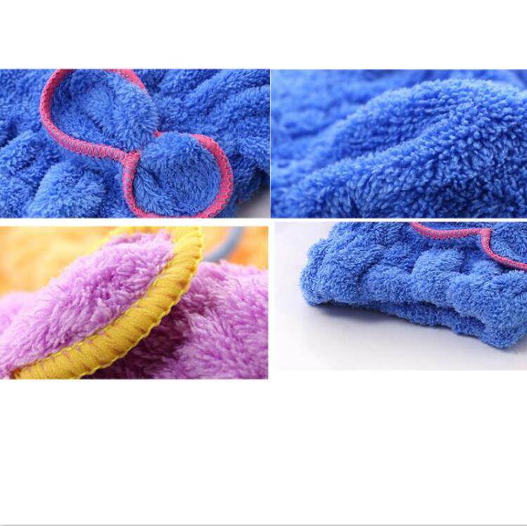 Buy Microfiber Dry Hair Cap Bath Cap Coral Velvet Bath Cap Thickened ...