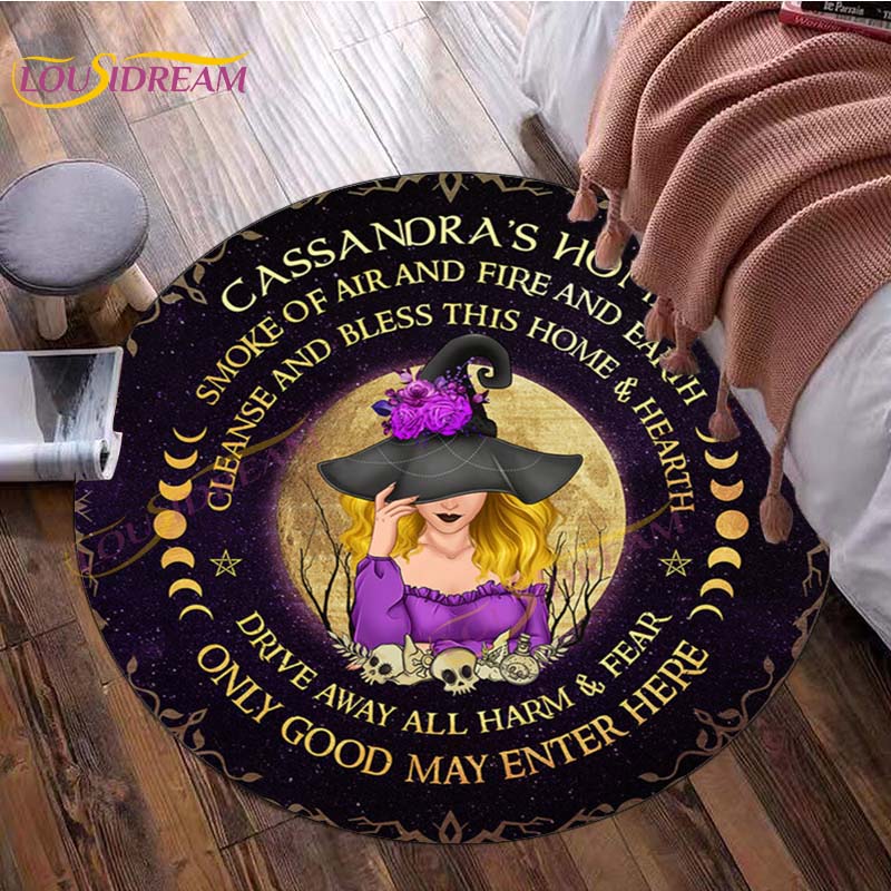 Buy Magic Witch Gothic Rug Mystic Ritual Round Carpet for Living Room ...